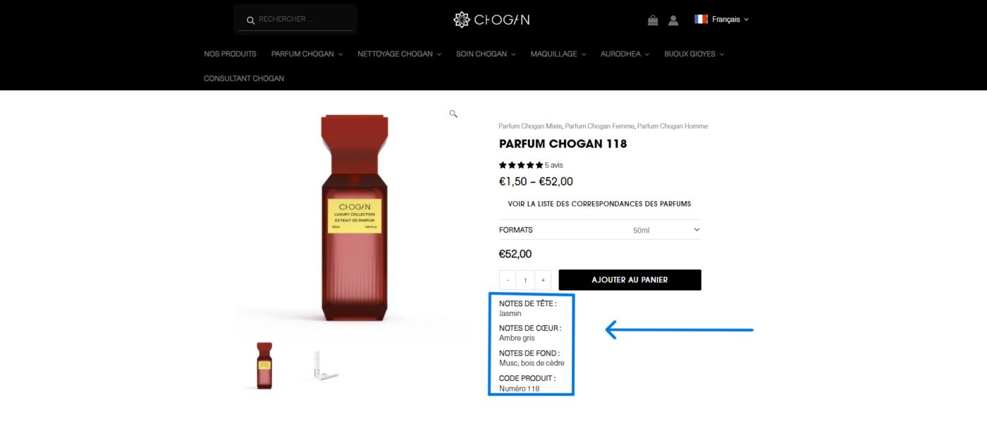 Chogan Perfume List - Discover and choose our fragrances