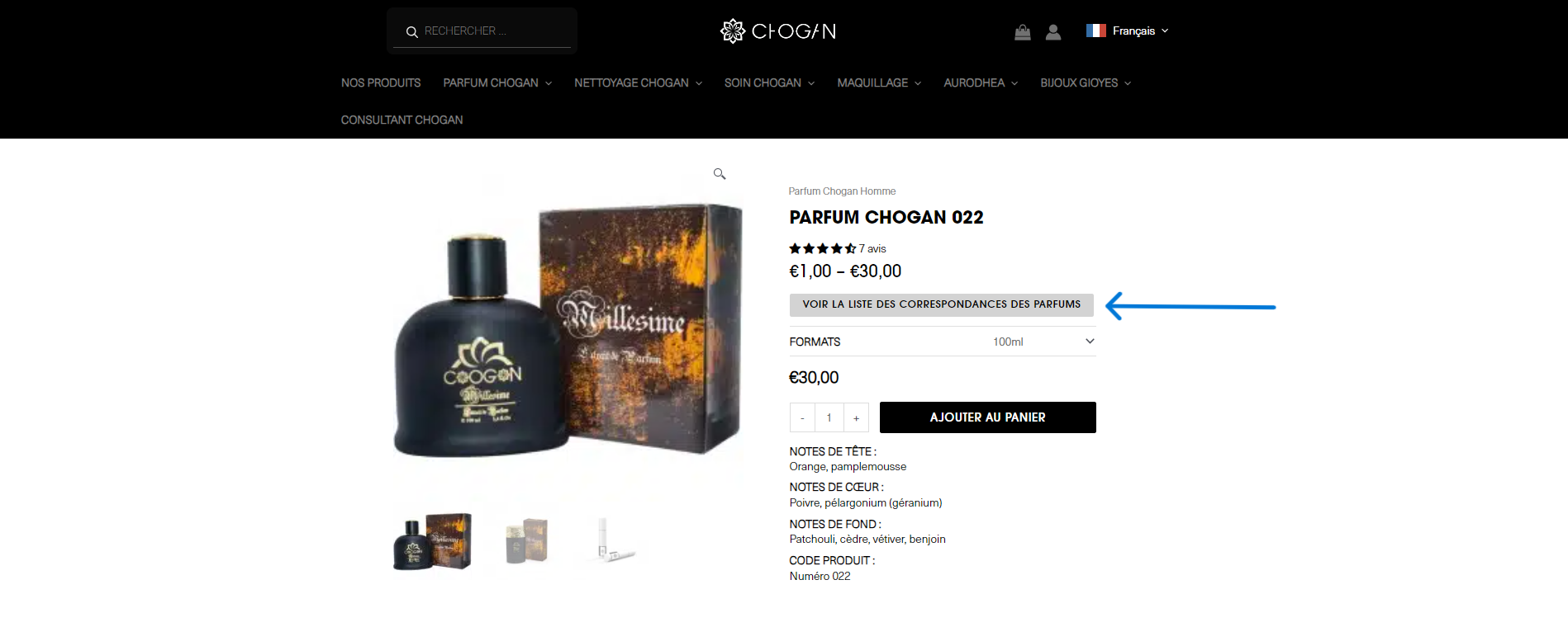 Chogan Perfume List - Discover and choose our fragrances